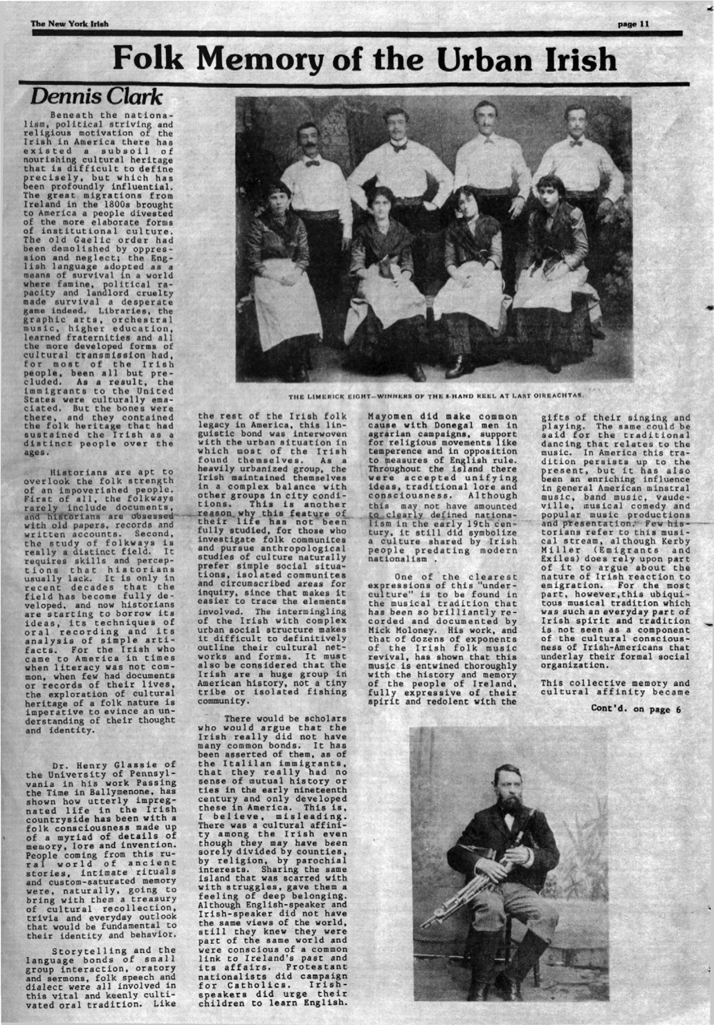 Folk Memory Of The Urban Irish by Dennis Clark - Article Archive of the ...