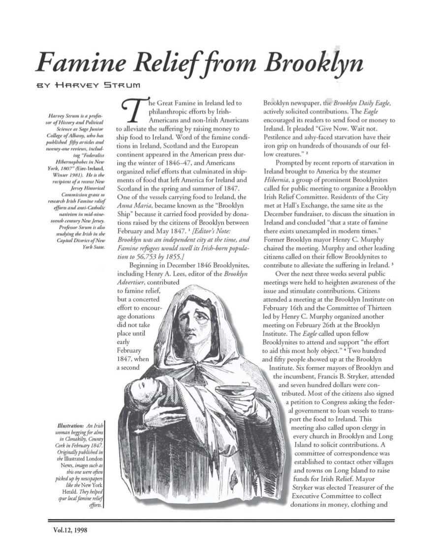 Famine Relief from Brooklyn by Harvey Strum, Ph.D. - Article Archive of ...