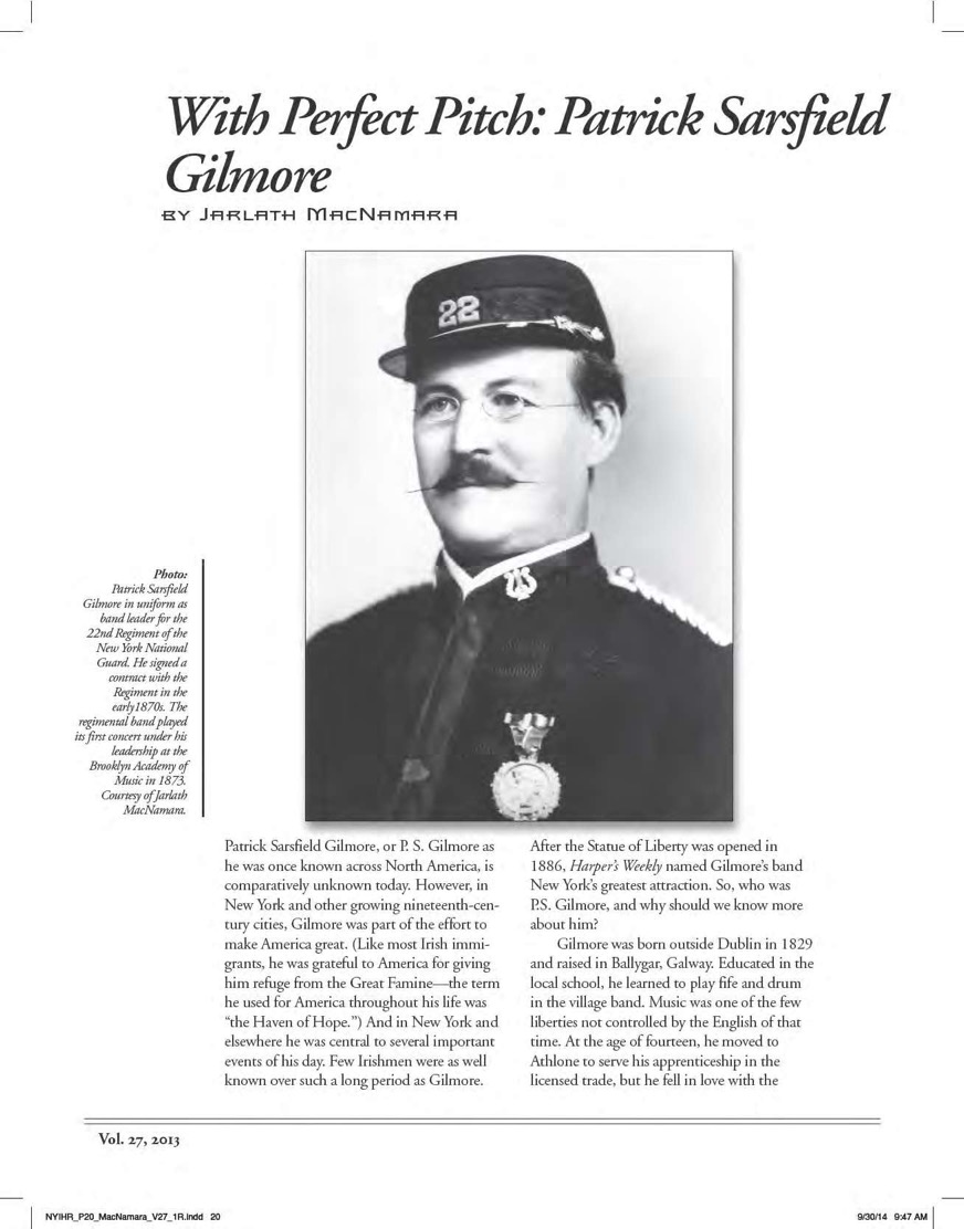 With Perfect Pitch - Patrick Sarsfield Gilmore by Jarlath Macnamara ...